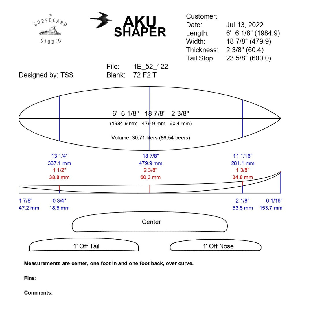 AkuShaper Step Up Style 1– The Surfboard Studio