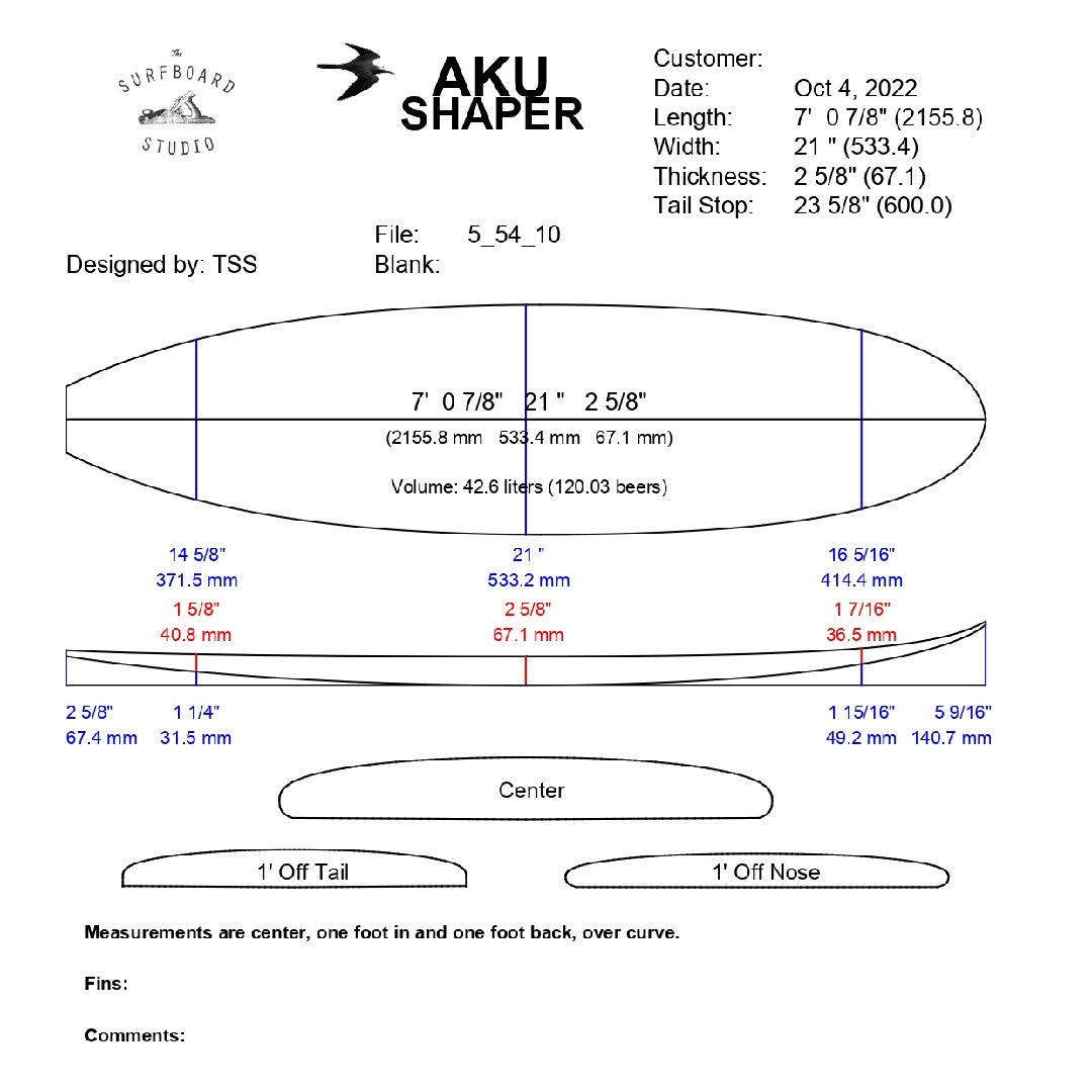 AkuShaper Minimal/Funboard Style 10– The Surfboard Studio